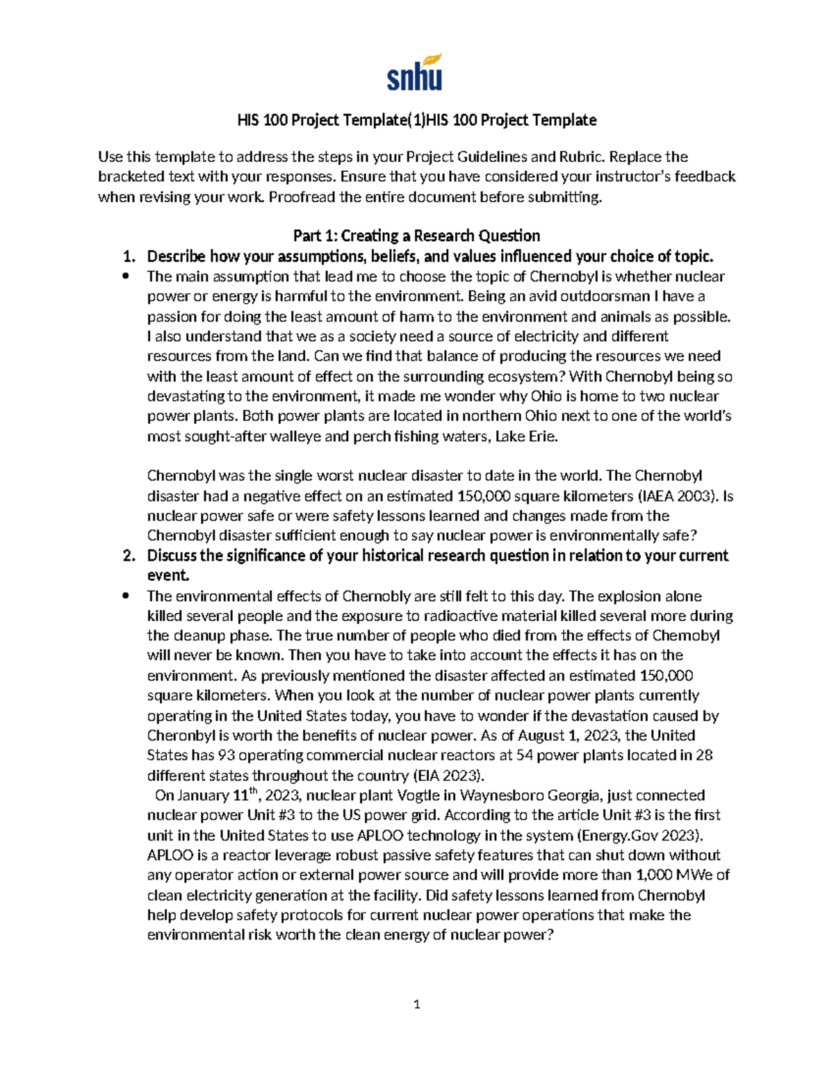 HIS 100 7-1 - HIS 100 Project Template(1)HIS 100 Project Template Use ...