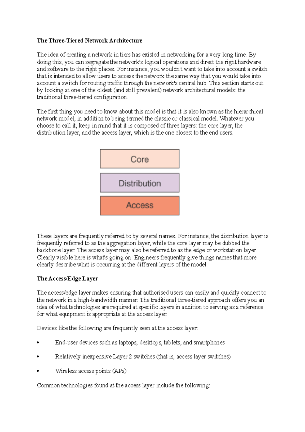 Corporate and Datacenter Architectures - The Three-Tiered Network Architecture The idea of ...