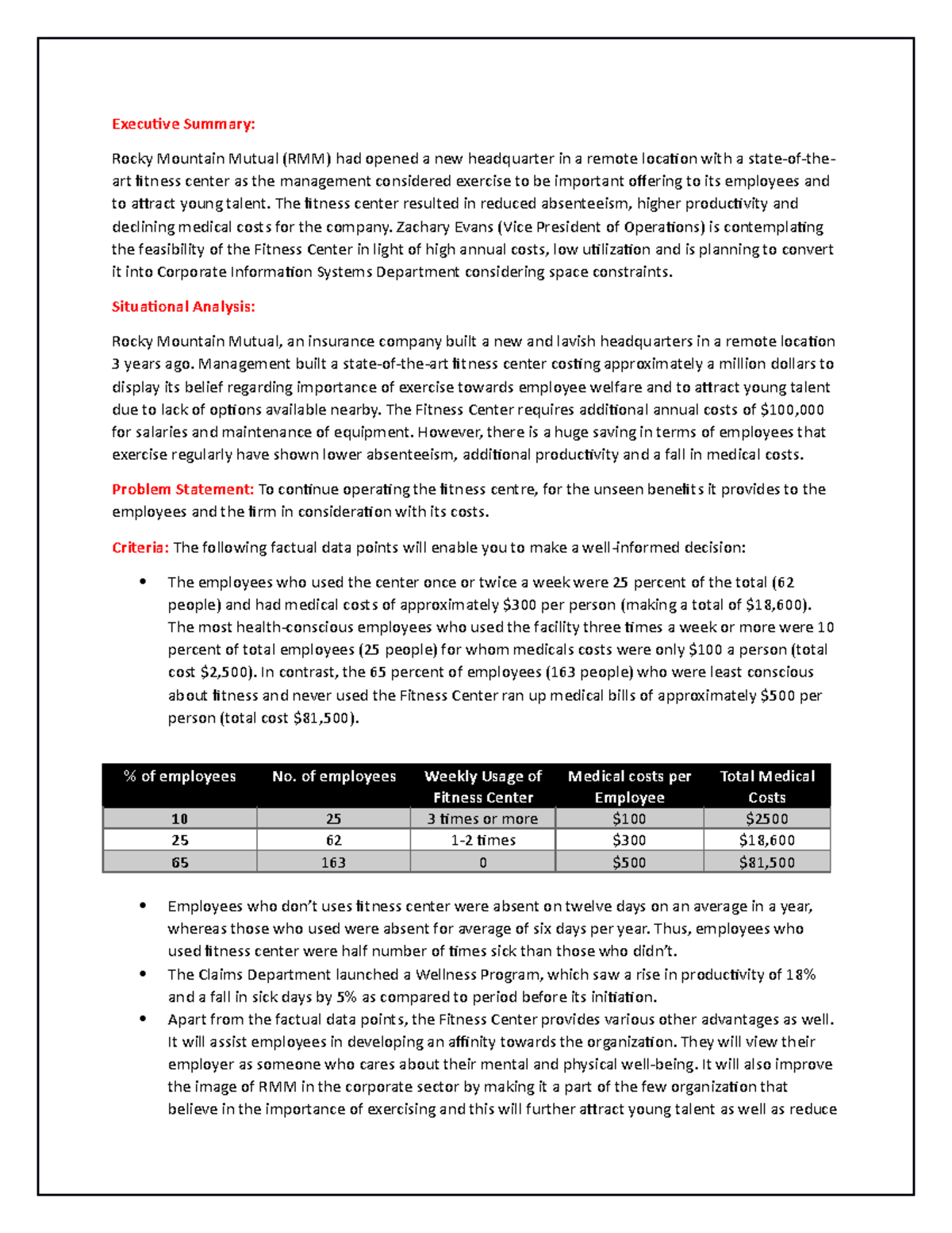 Corporate Communication - Report Fourteen - Executive Summary: Rocky ...