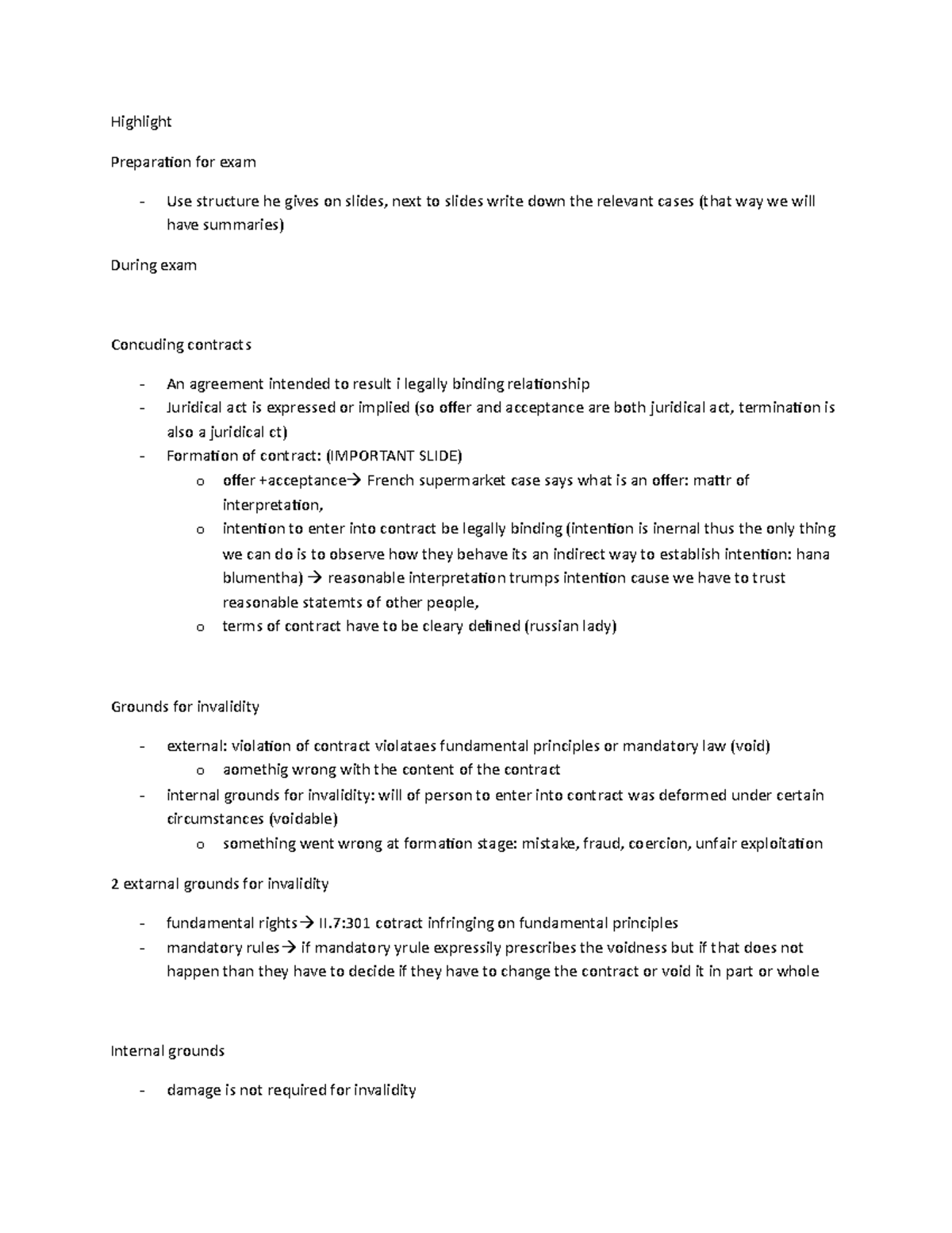 Week 7 roadmap - notes - Highlight Preparation for exam Use structure ...