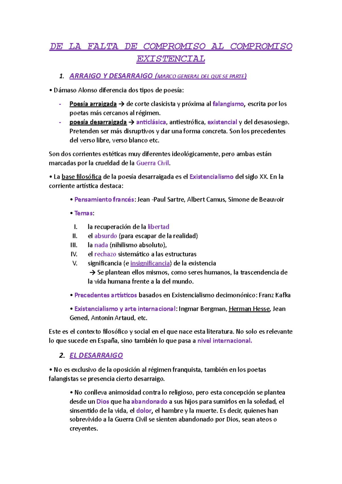 TEMA 2. De la falta de compromiso al compromiso existencial - DE LA ...