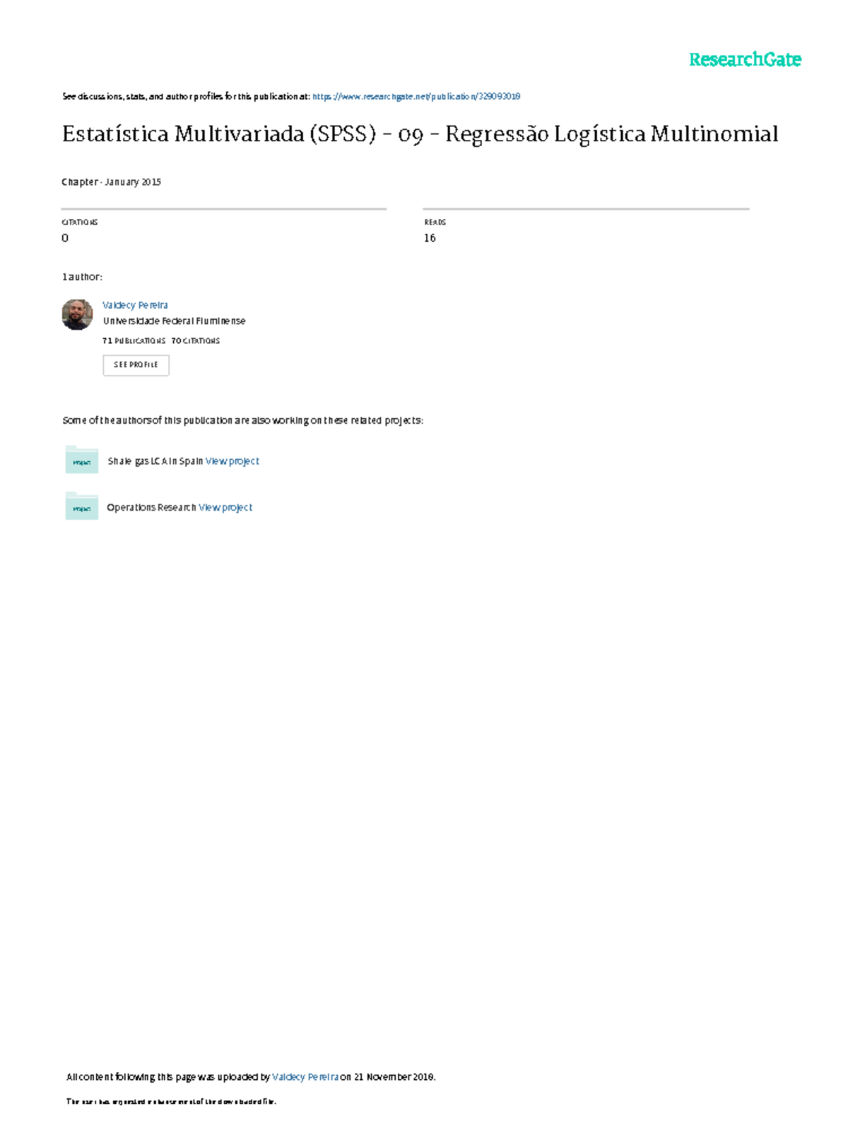 SPSS-Regressao Multinomial - Warning: TT: undefined function: 32 See discussions, stats, and ...