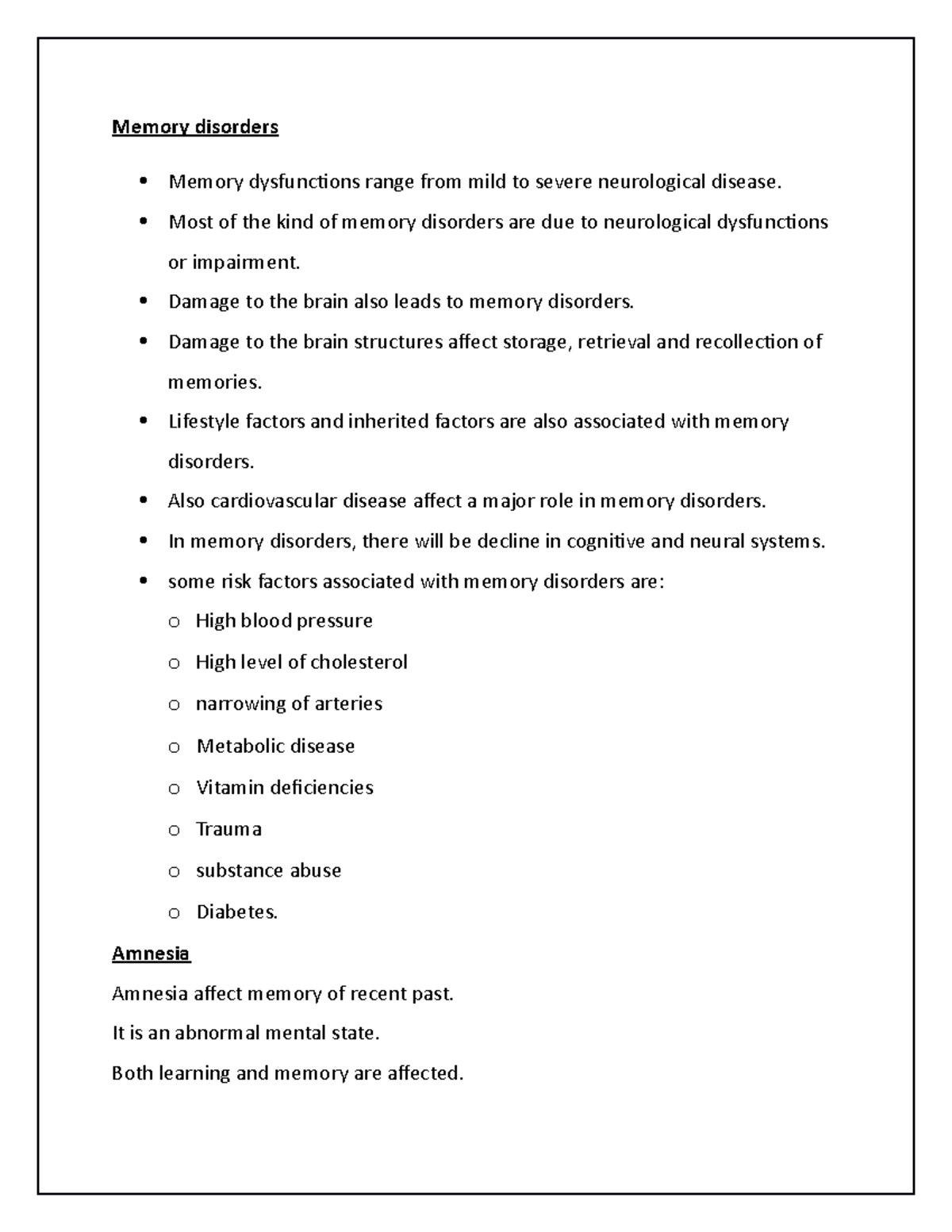 Memory disorders - Memory disorders Memory dysfunctions range from mild ...