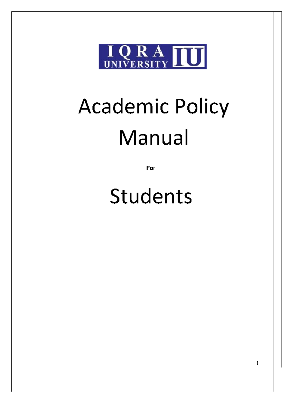 Academic Policy Manual for Students 2 - Academic Policy Manual For ...