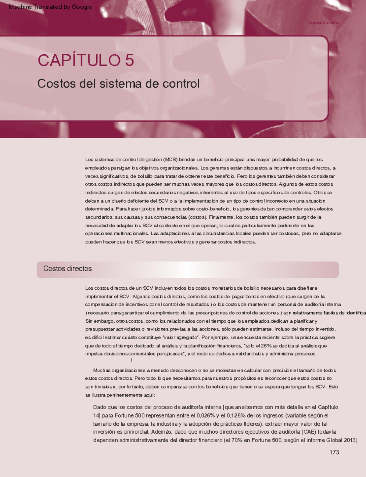 Kenneth Merchant - Cap 5 - CAPÍTULO 5 Dado que los costos del proceso ...