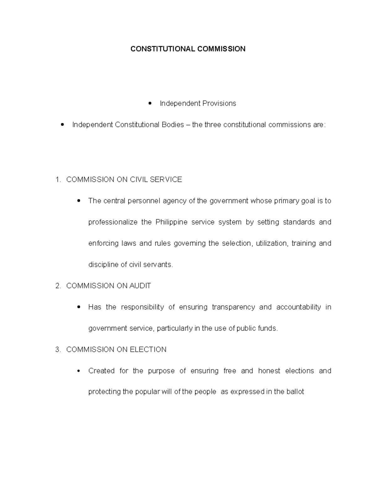 Constitutional Commission - COMMISSION ON CIVIL SERVICE The central ...