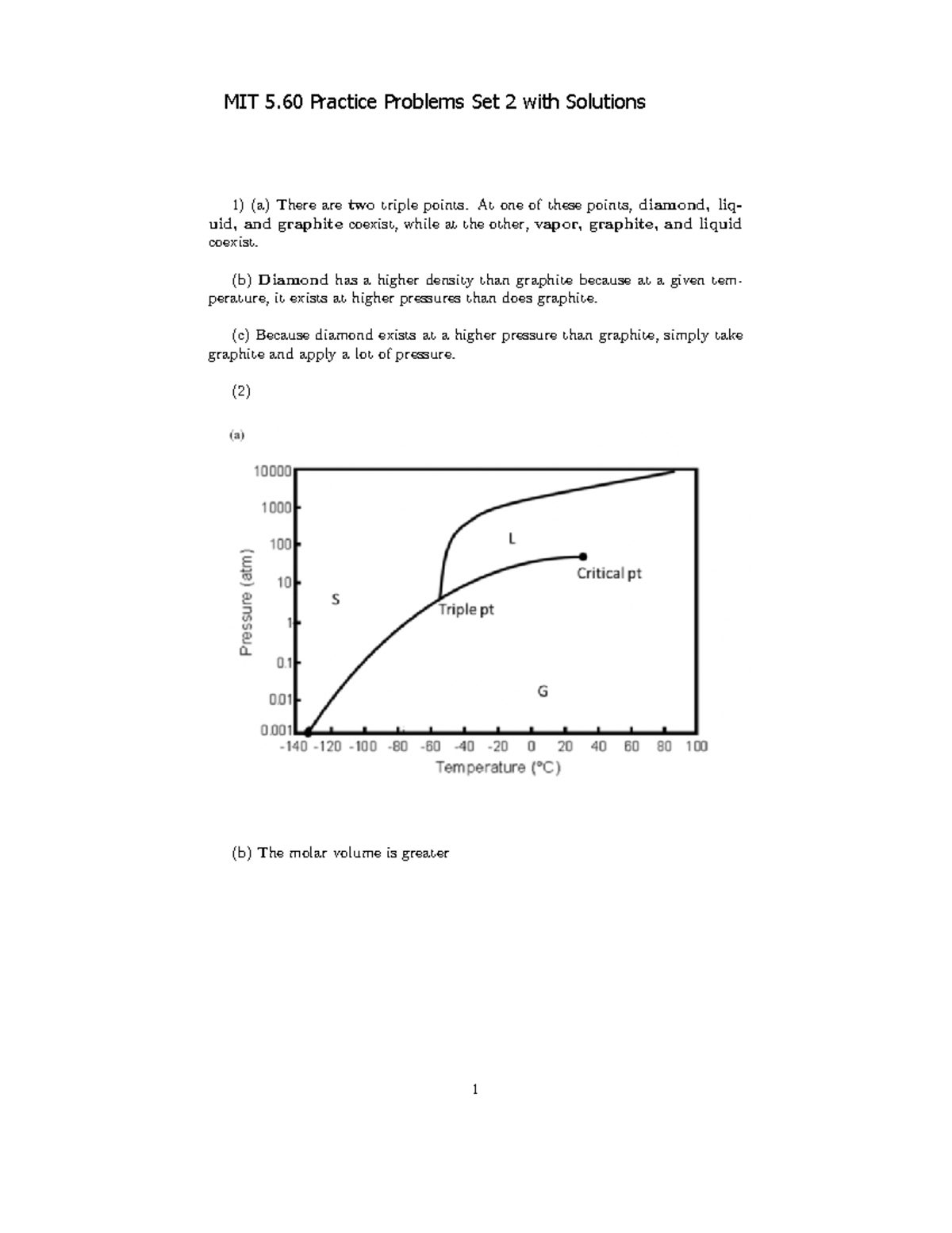Practice Problems Set 2 with Solutions - (a) There aretwotriple points ...