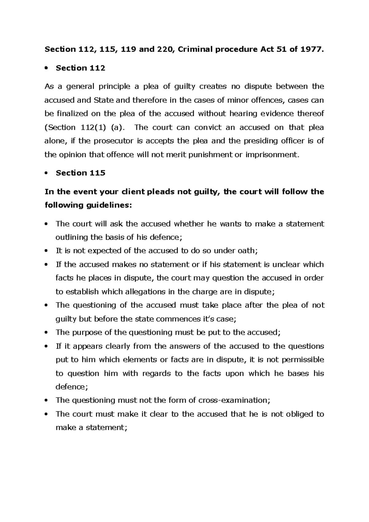 Section 112 Section 112 115 119 And 220 Criminal Procedure Act 51
