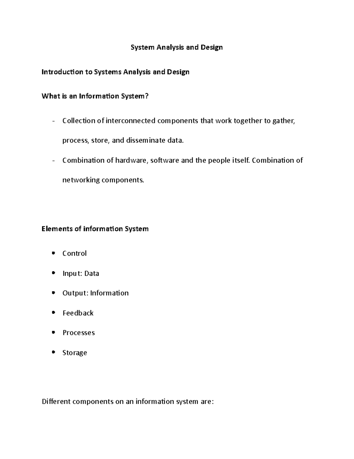 Systems analysis and design 1 - System Analysis and Design Introduction ...