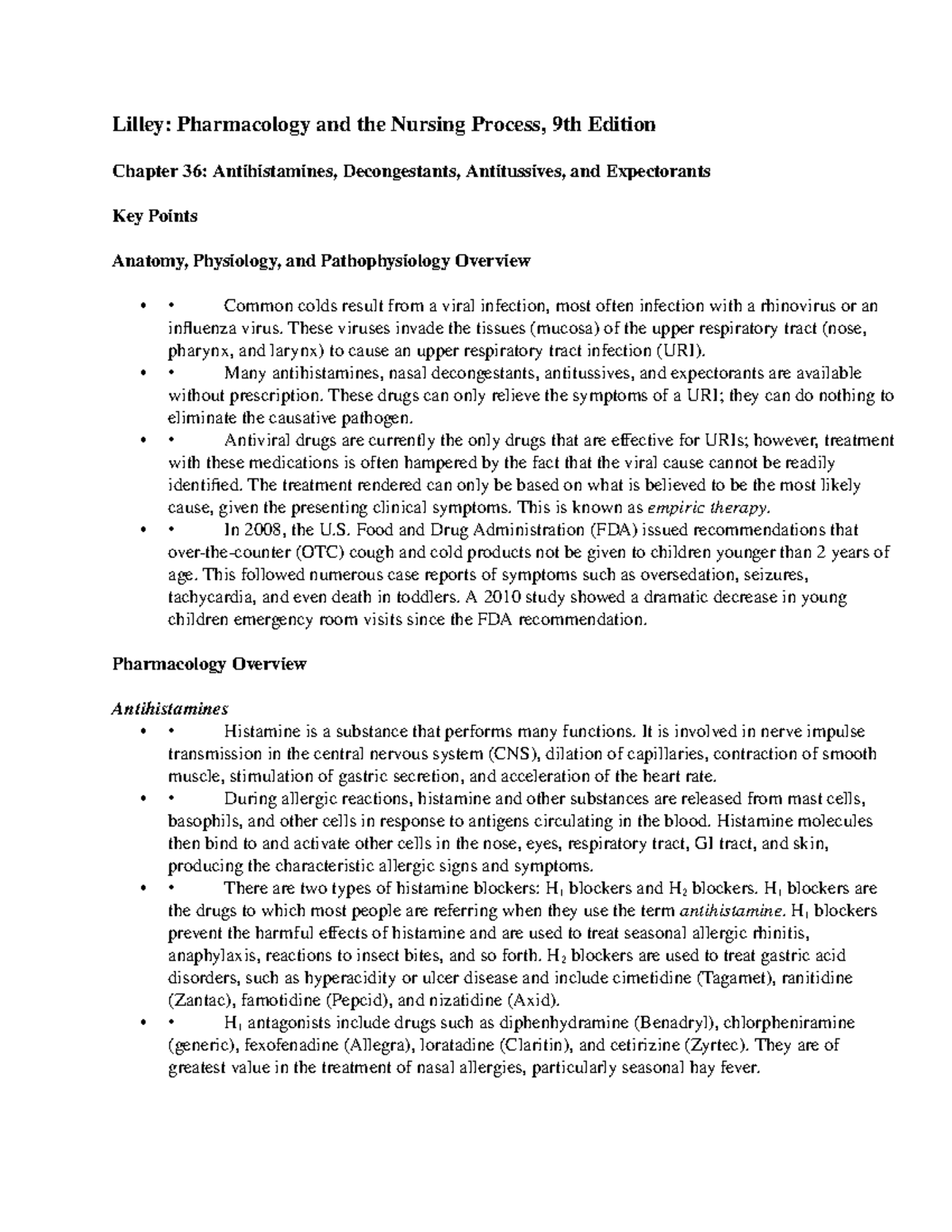 Chapter 36 - Lilley: Pharmacology and the Nursing Process, 9th Edition ...