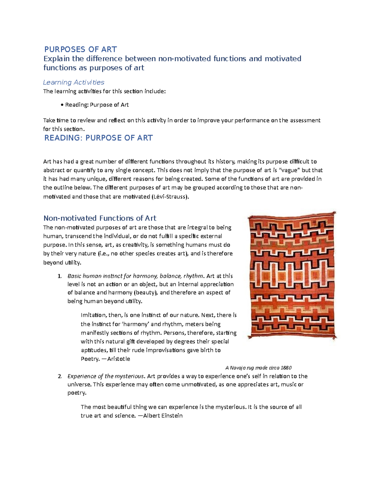 Art Appreciation. Module 3 - PURPOSES OF ART Explain the difference ...