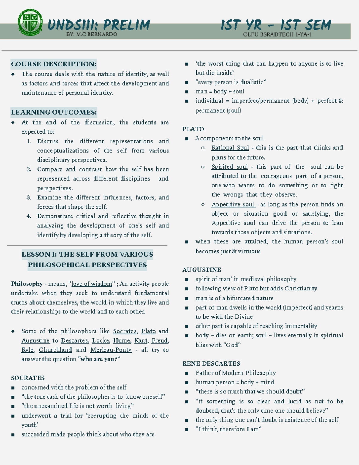 UNDS111 Prelim 1ST YR 1ST SEM Transes - UNDS111: PRELIM 1ST YR - 1ST ...