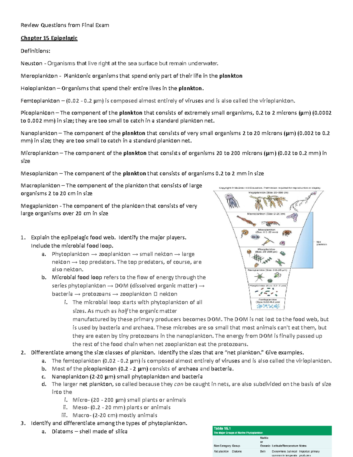 Marine Final SG - Review Questions from Final Exam Chapter 15 ...