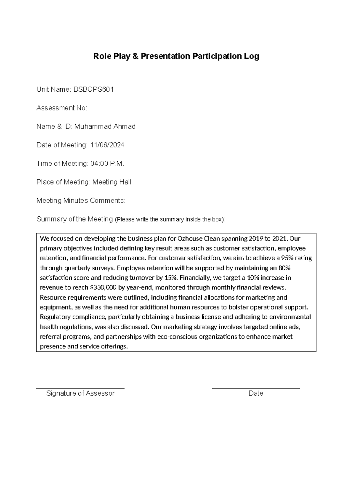 ROLE PLAY - notes for study - Role Play & Presentation Participation ...