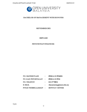 BBPS4103 Strategic management Assigment - - Studocu