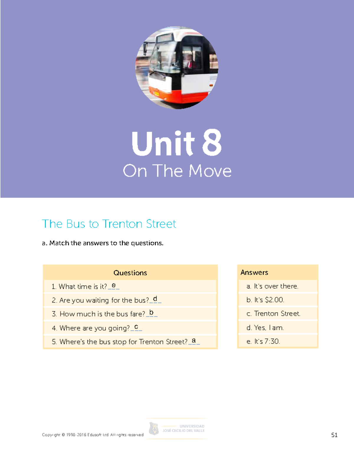 Basic 1- Workbook Unit 8 - Questions What time is it?___ Are you ...