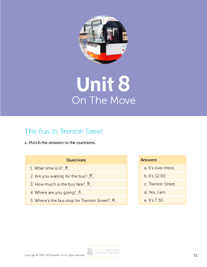 Basic 1 Workbook Units 9 - Introduction a. What are the people doing? Look at the pictures and ...