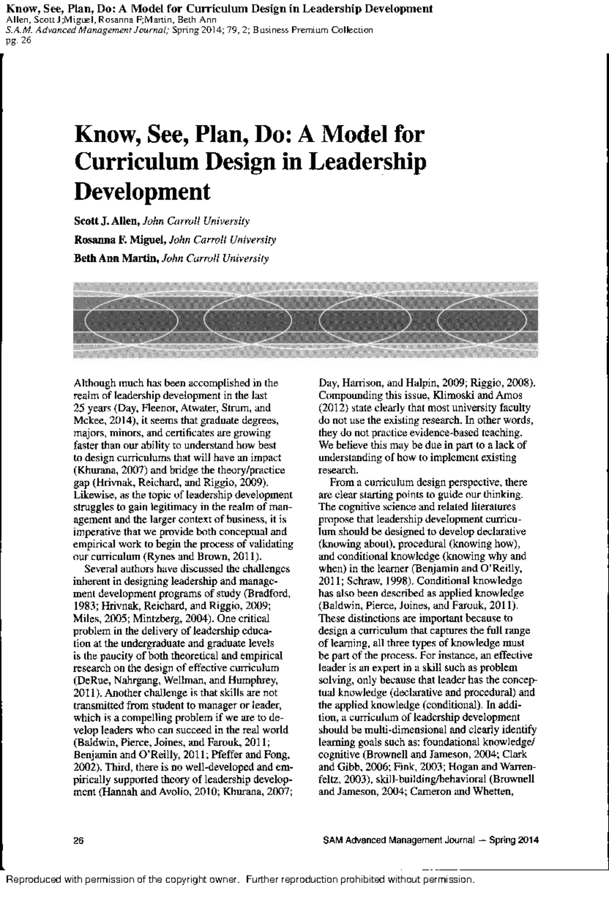 Allen SJ - 2014 - Know See Plan Do - CS101 - Know, See, Plan, Do: A ...