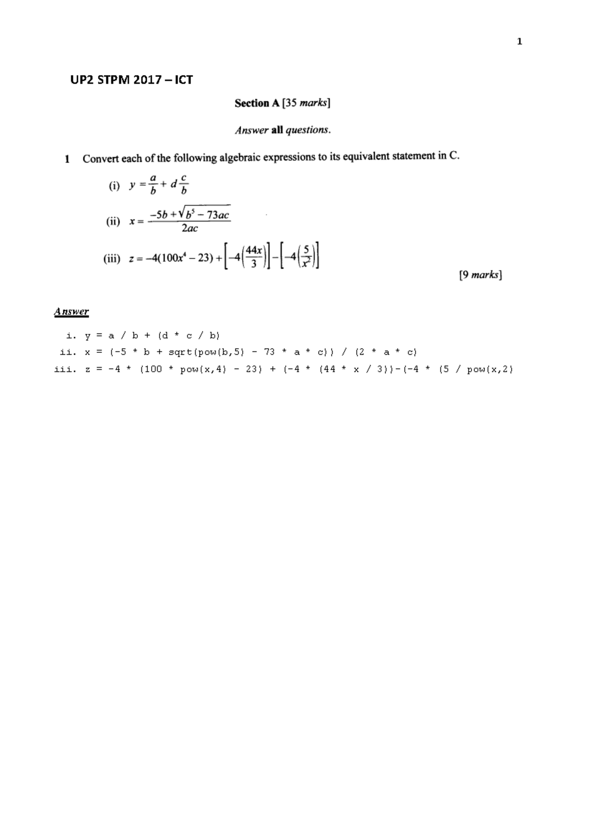 UP2 STPM 2017-Answer - STPM Final answer - UP2 STPM 2017 – ICT Answer i ...