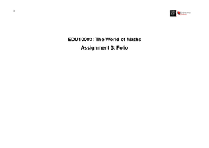 Edu2000 2 Assignment 3 Mathematics in practice assignment - EDU20002 ...