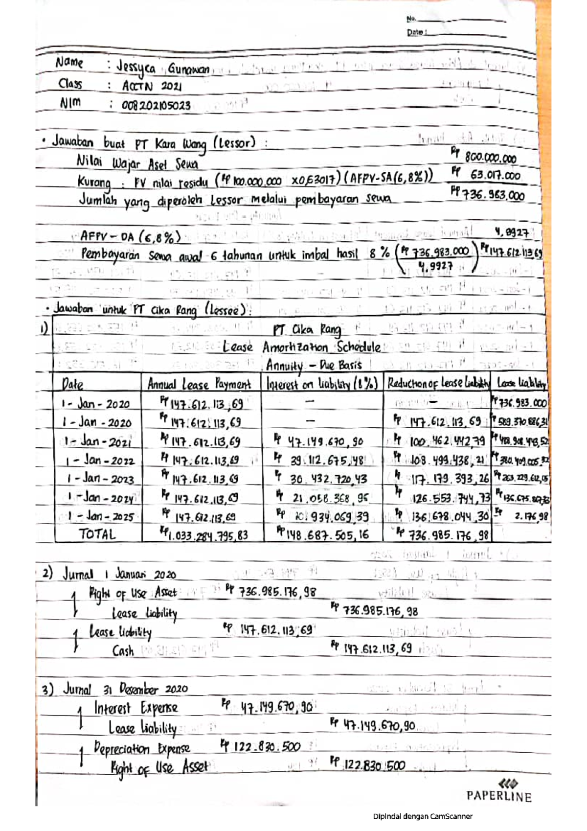 Jessyca Gunawan Home Work - Accounting - Studocu