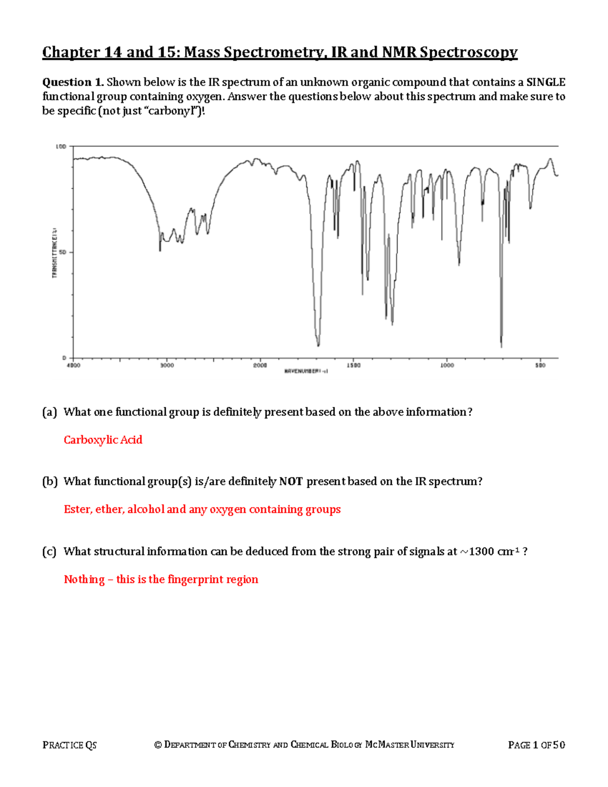 QB chapter 14,15 solution - Chapter 14 and 15: Mass Spectrometry, IR and NMR Spectroscopy ...
