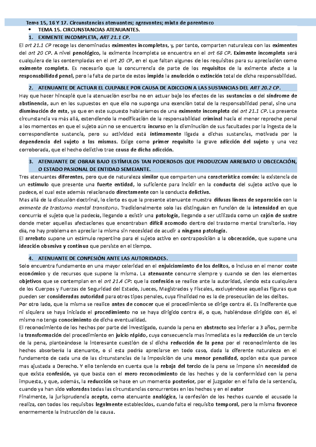 Tema 15, 16, 17 penal - Apuntes Tª Jª del delito - TEMA 15 ...