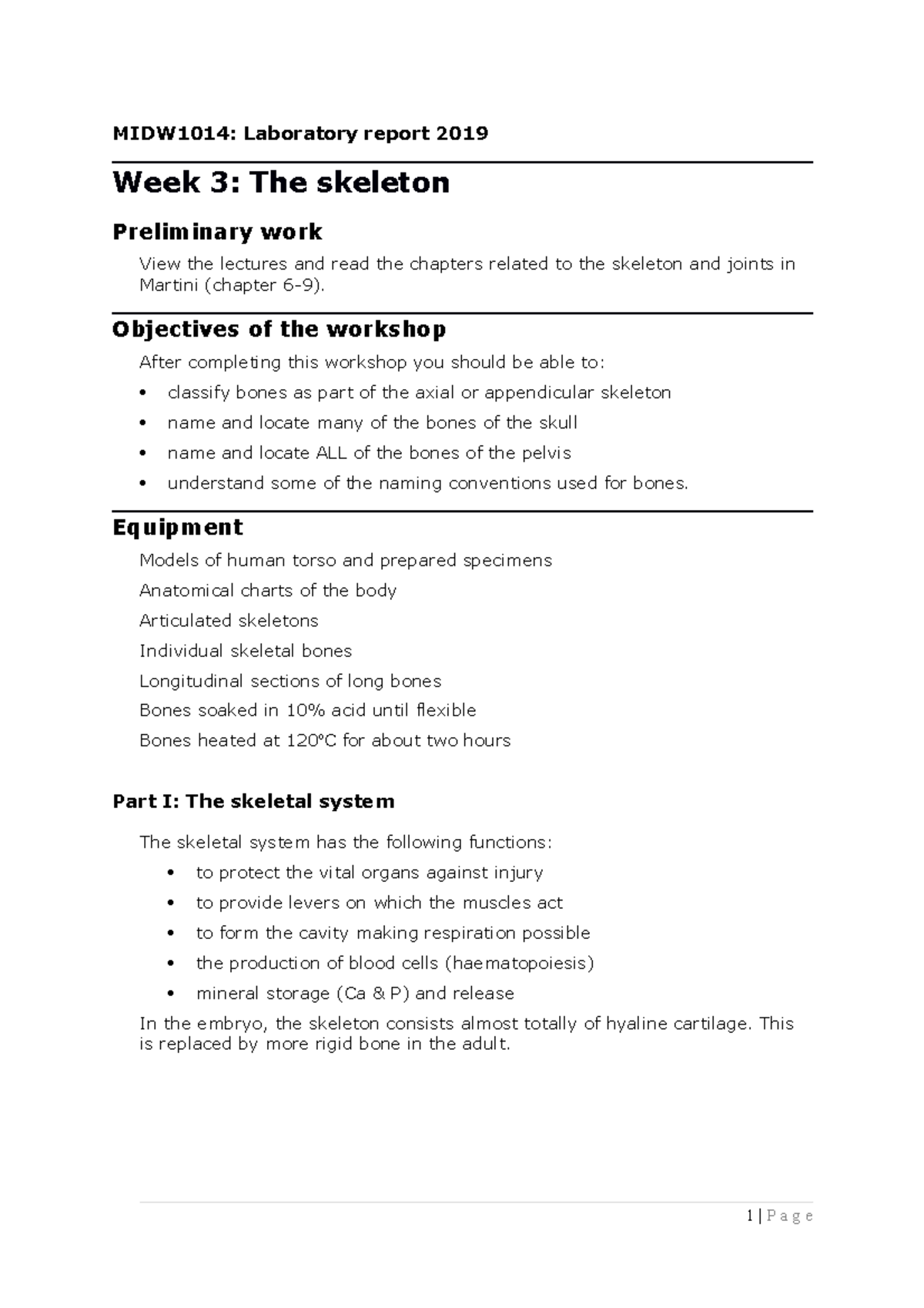 Skeleton WH adapted - Lab manual week 3 - MIDW1014: Laboratory report ...