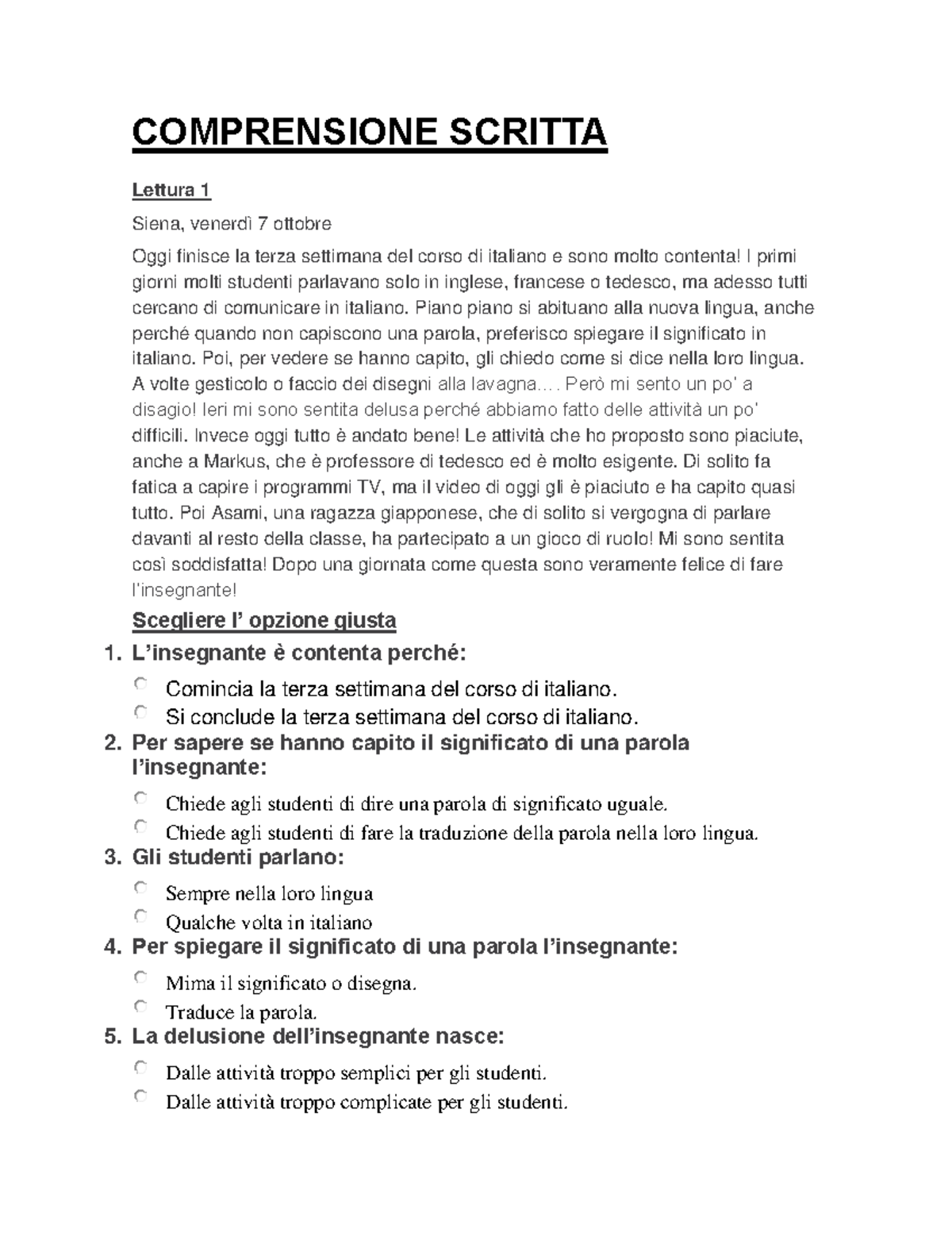 Comprensione Scritta - blalvblsdsnvdsignfadvsdnin - COMPRENSIONE ...