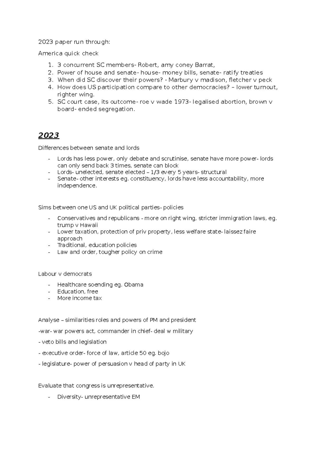 2023 paper run through - 2023 paper run through: America quick check 1 ...