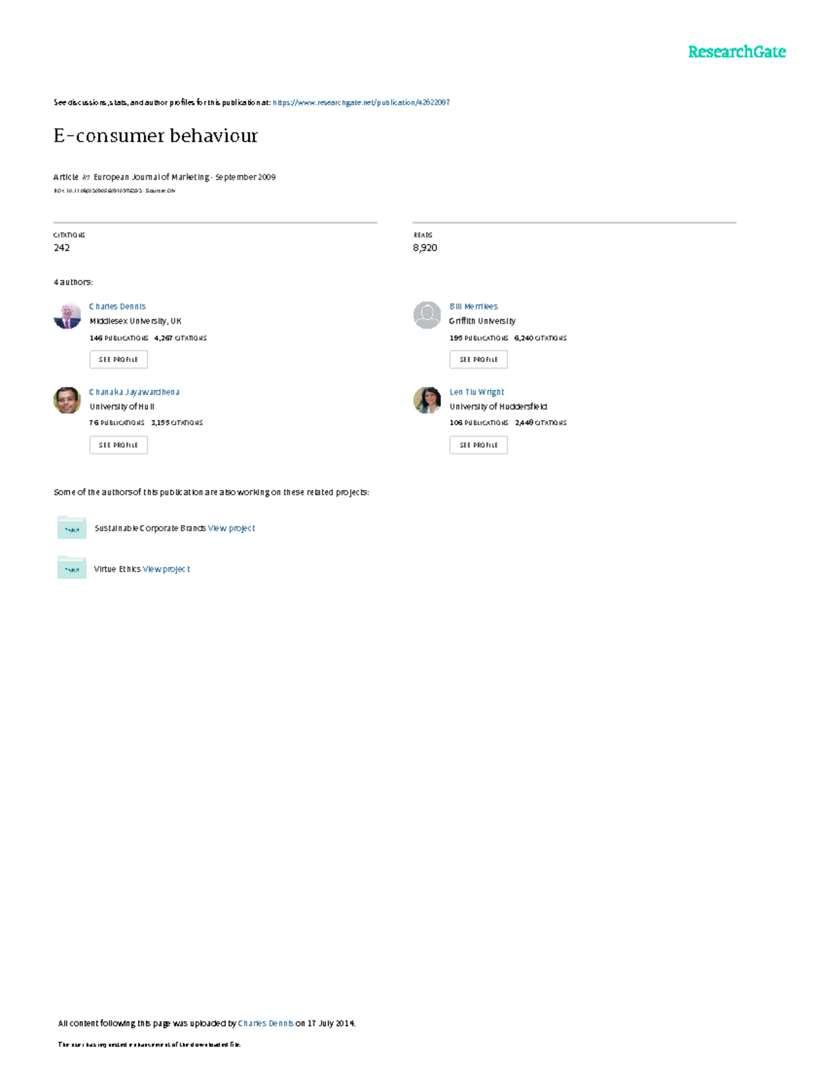 E Consumer Behaviour E 220Final EJM - See discussions, stats, and ...