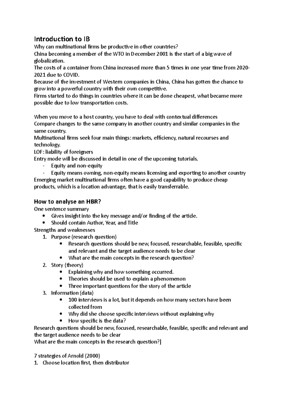 Introduction to IB lectures - Introduction to IB Why can multinational firms be productive in ...