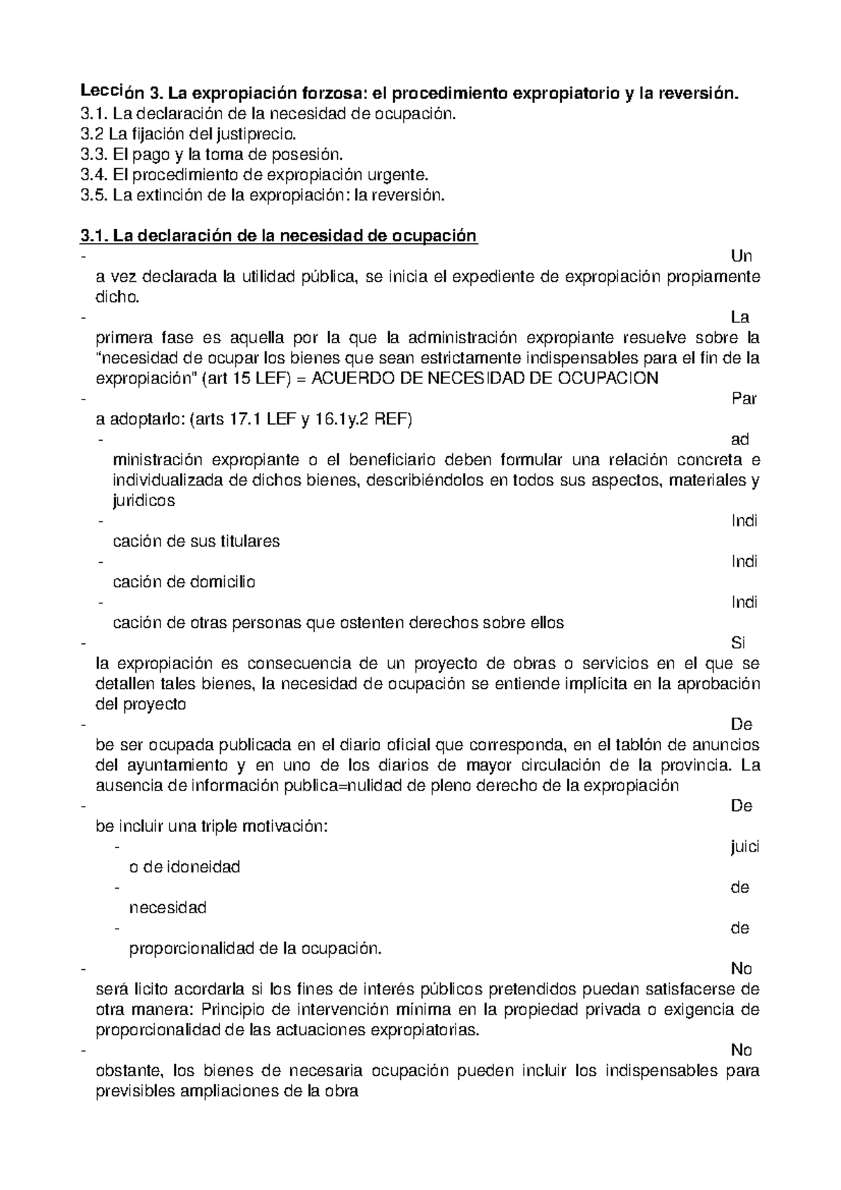 Tema 3 Expropiacion Forzosa - Lección 3. La expropiación forzosa: el ...
