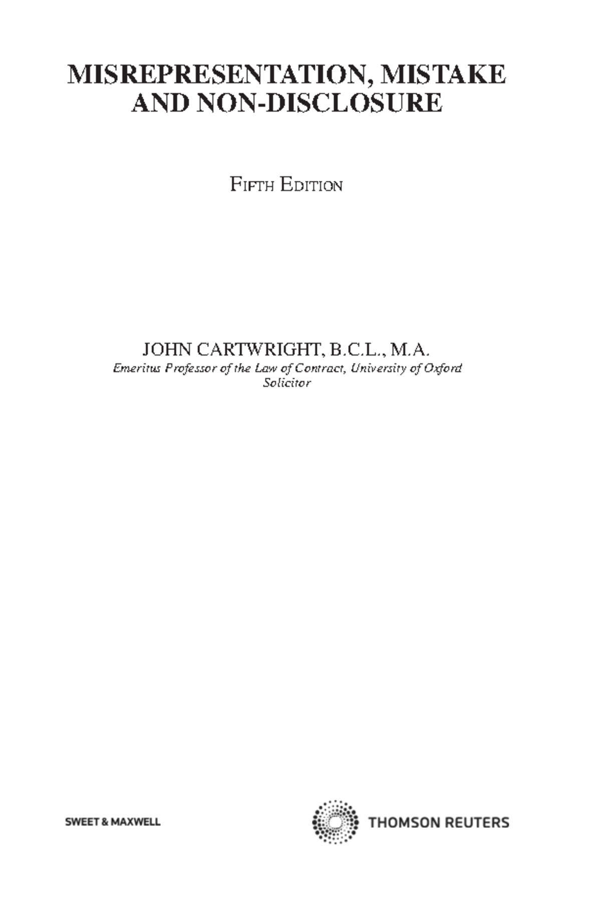 Misrepresentation, Mistake and Non-Disclosure - MISREPRESENTATION ...