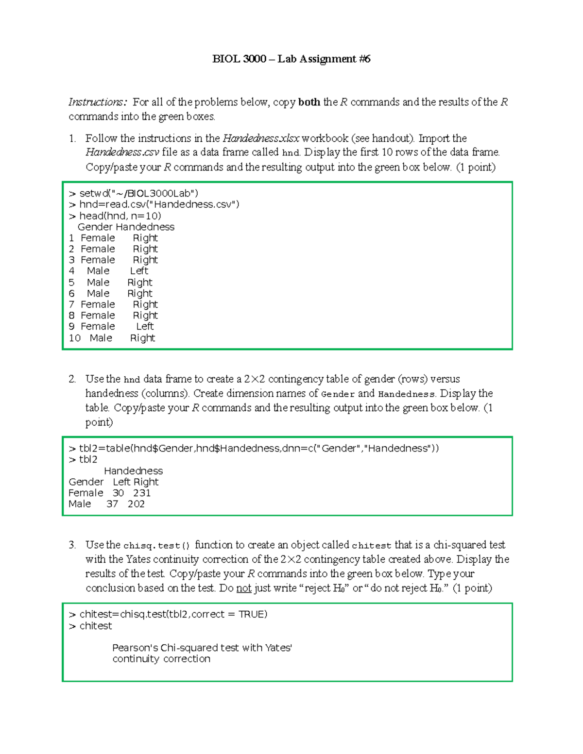 Lab Assignment 6 - dasdfasdfa - BIOL 3000 – Lab Assignment Instructions ...
