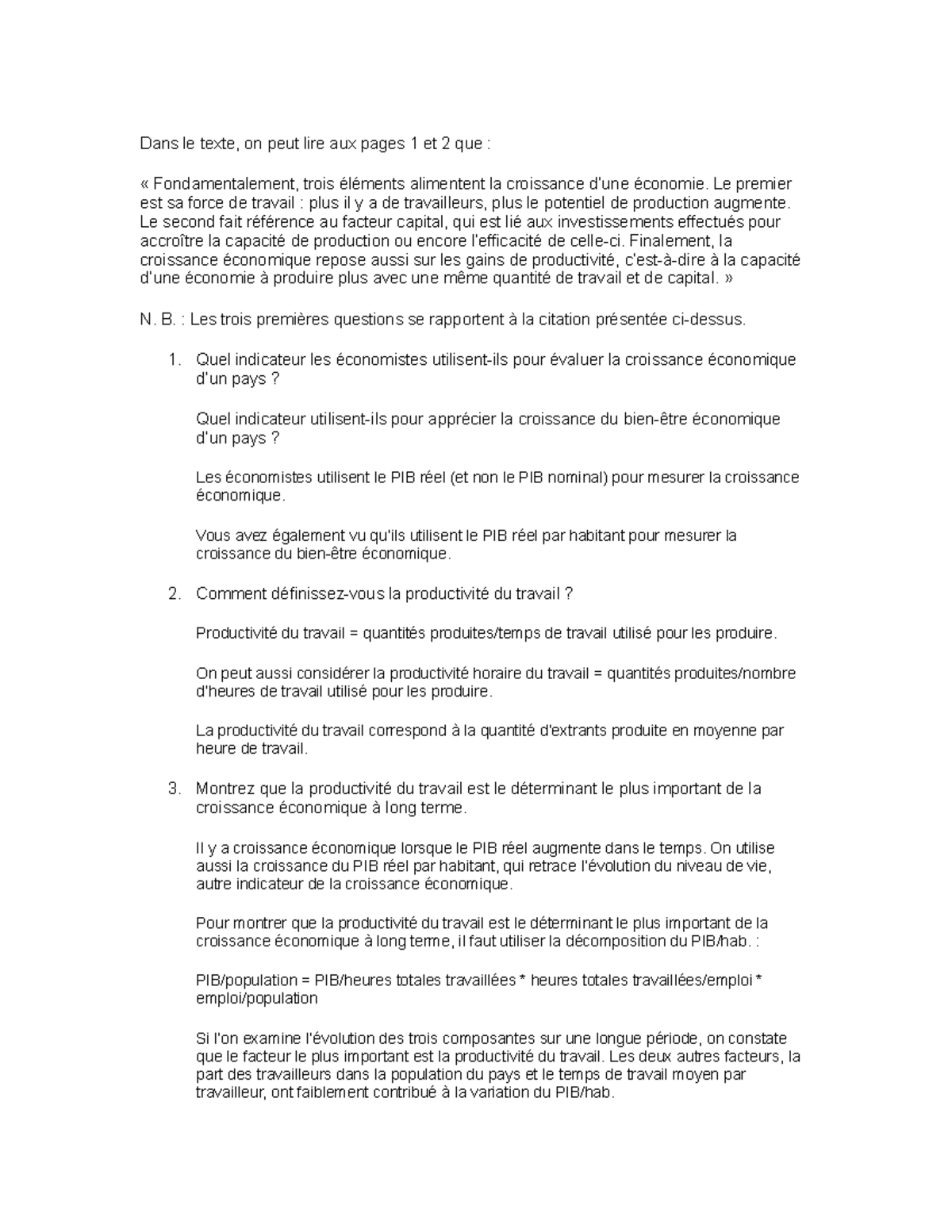 Texte 1 Questions Réponses - Dans le texte, on peut lire aux pages 1 et ...