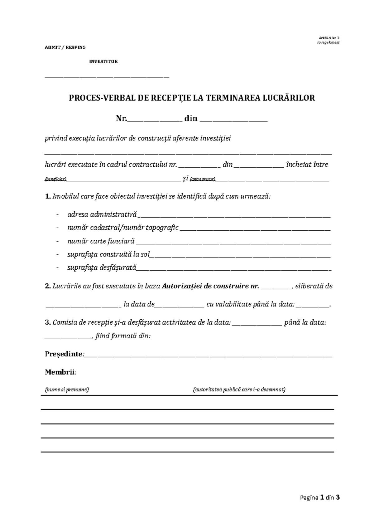 Anexa-Nr.2dasaddsv - ANEXA Nr. 2 la regulament ADMIT / RESPING ...