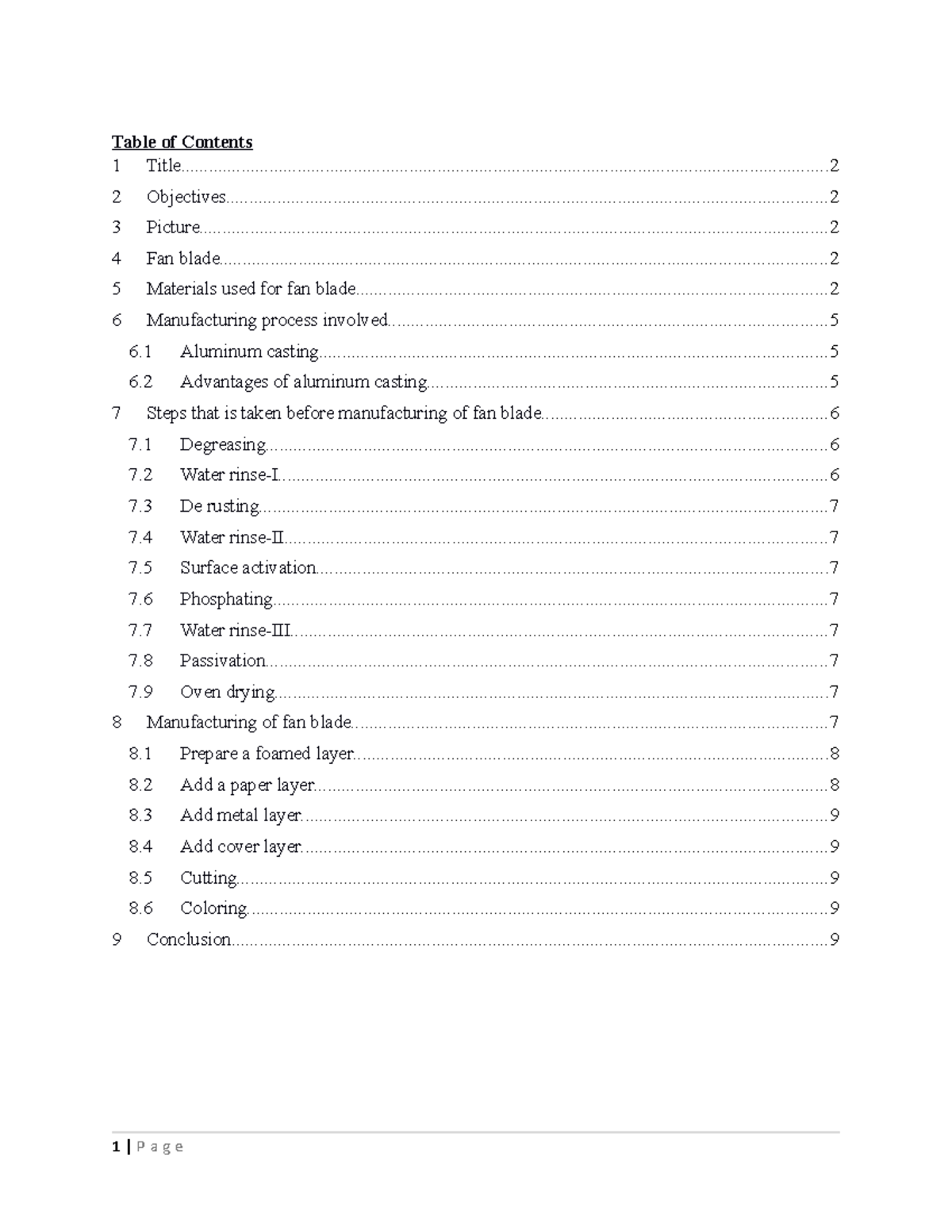 Project - cep - Table of Contents 1 - Studocu