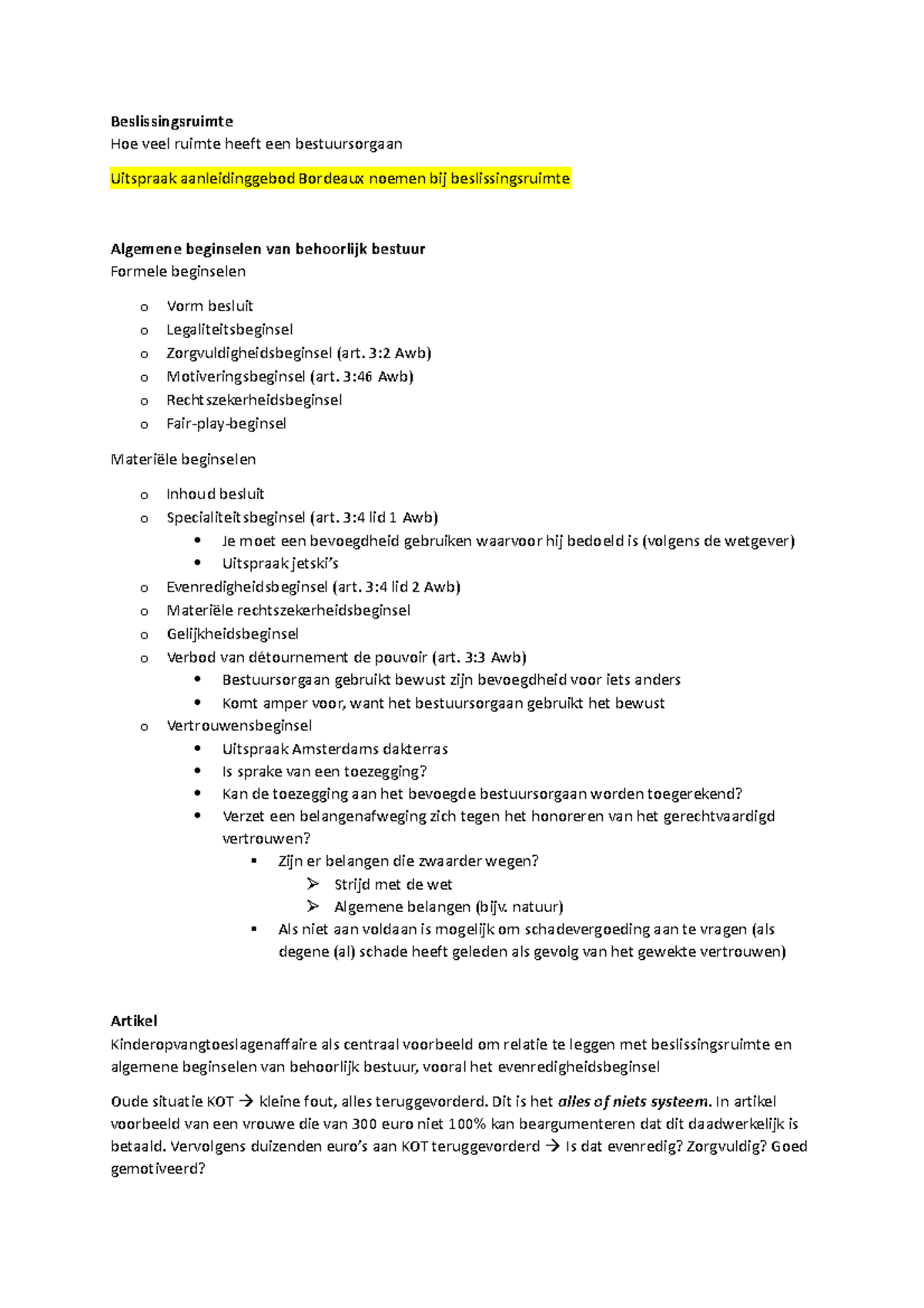 Aantekeningen week 4 - Beslissingsruimte Hoe veel ruimte heeft een ...