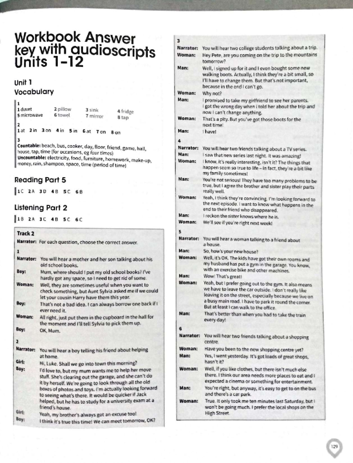 Complete preliminary workbook answer key - Workbook Answer 3 key with ...