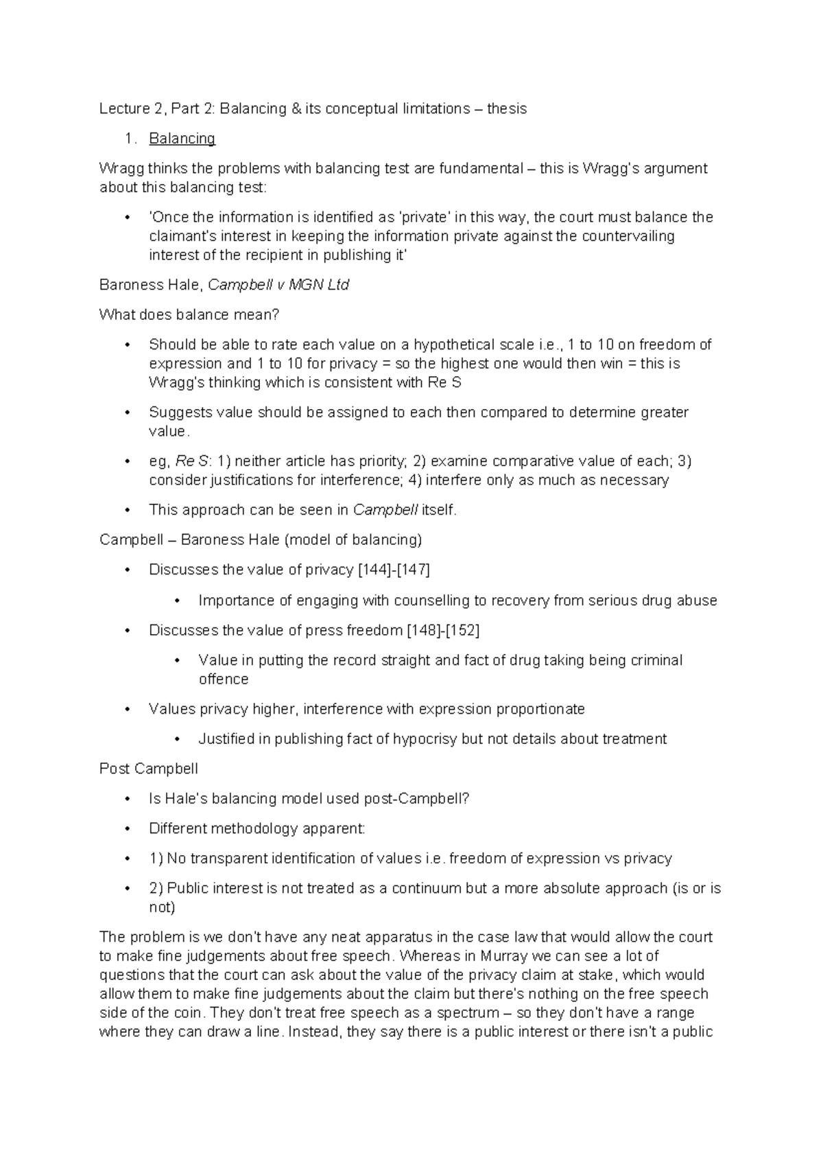 Lecture 2 pt 2 - slides - Lecture 2, Part 2: Balancing & its conceptual ...