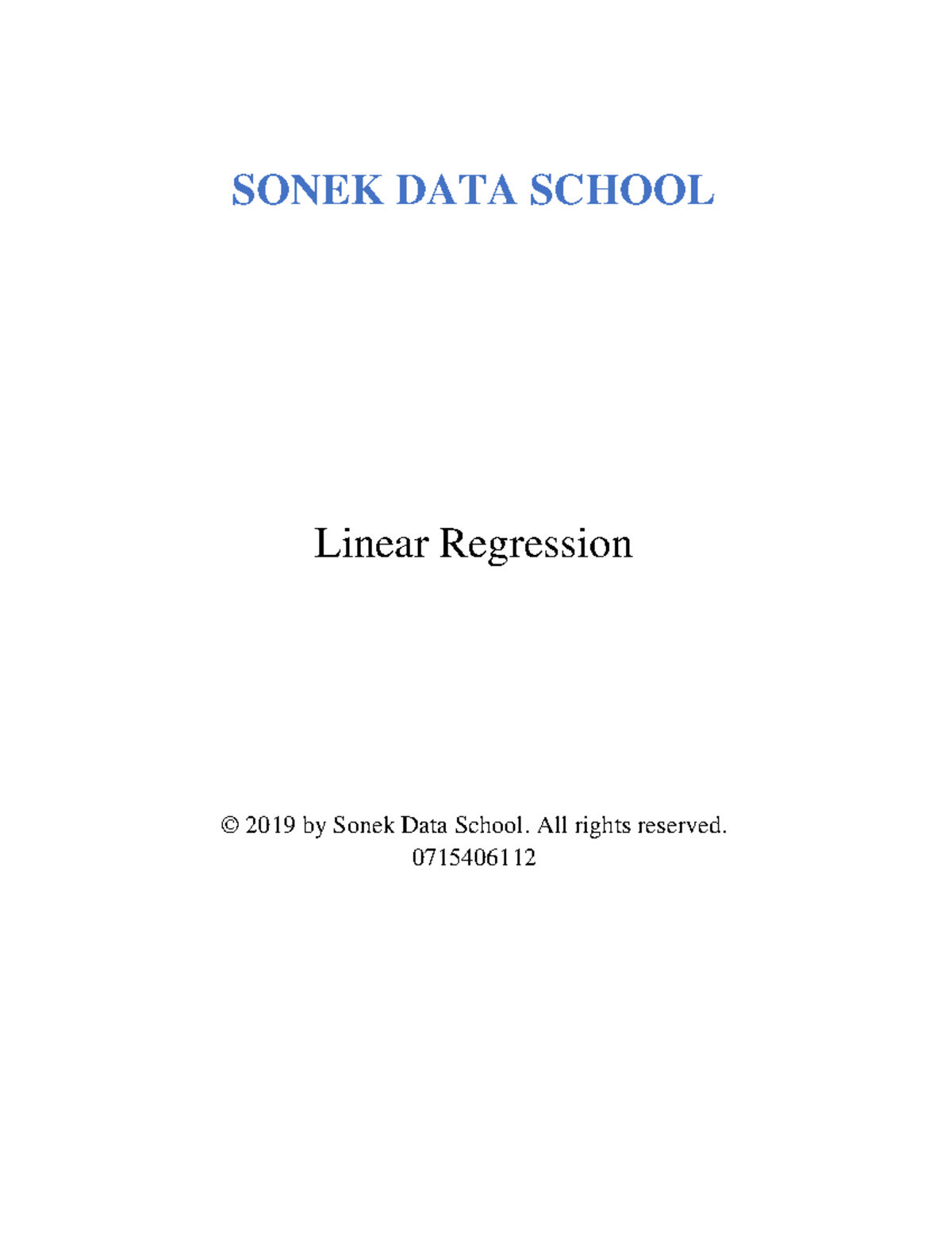 Sonek Linear Regression notes - SONEK DATA SCHOOL Linear Regression ...