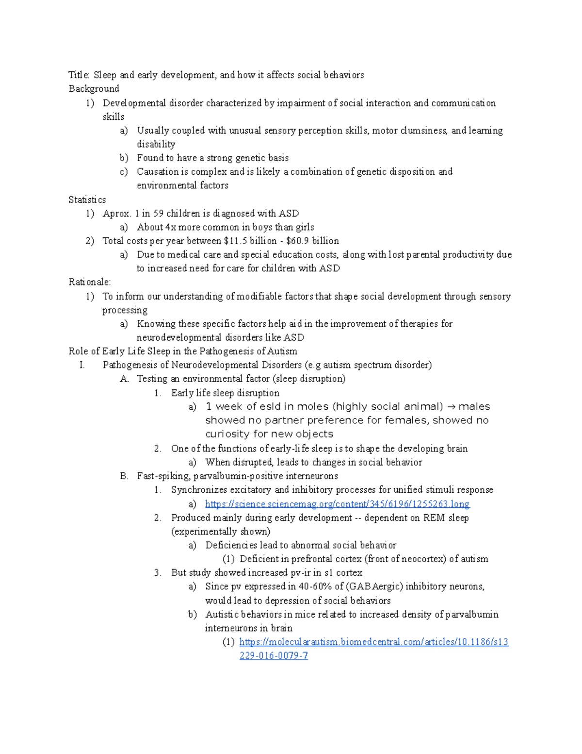 Sleep Problems Outline - Title: Sleep and early development, and how it ...