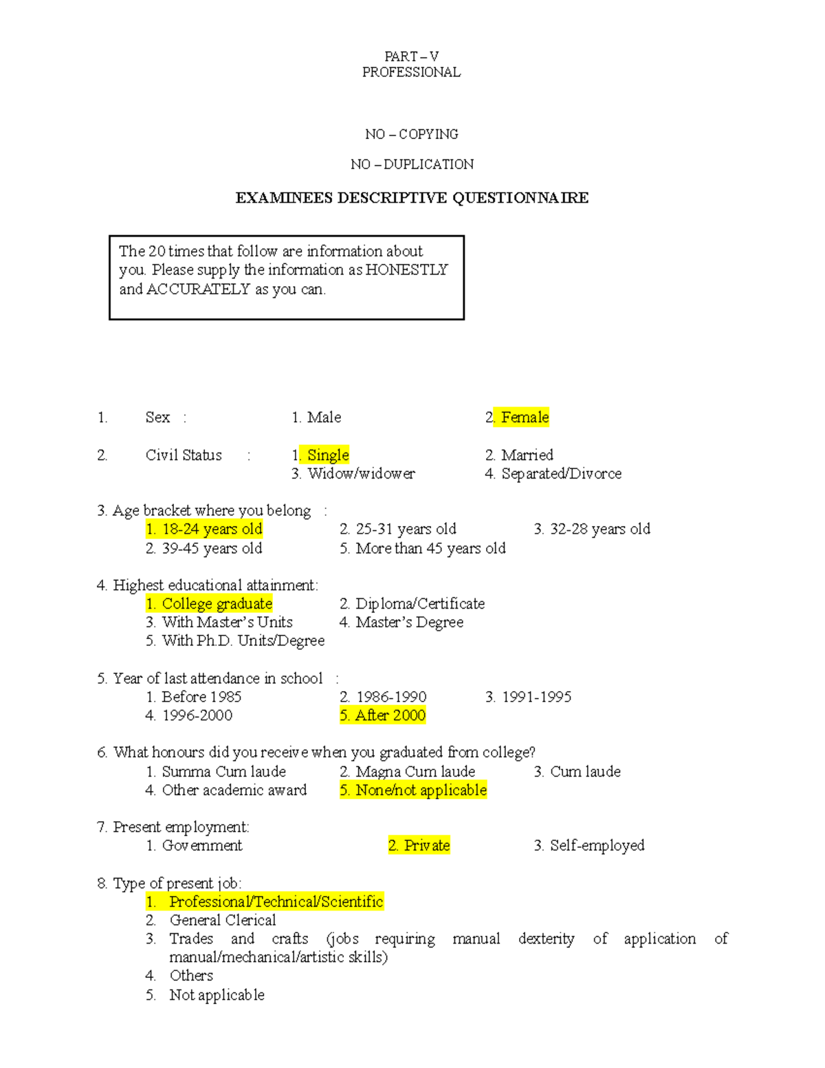 DOC 1 Philippines Civil Service Professional Reviewer - PART – V ...