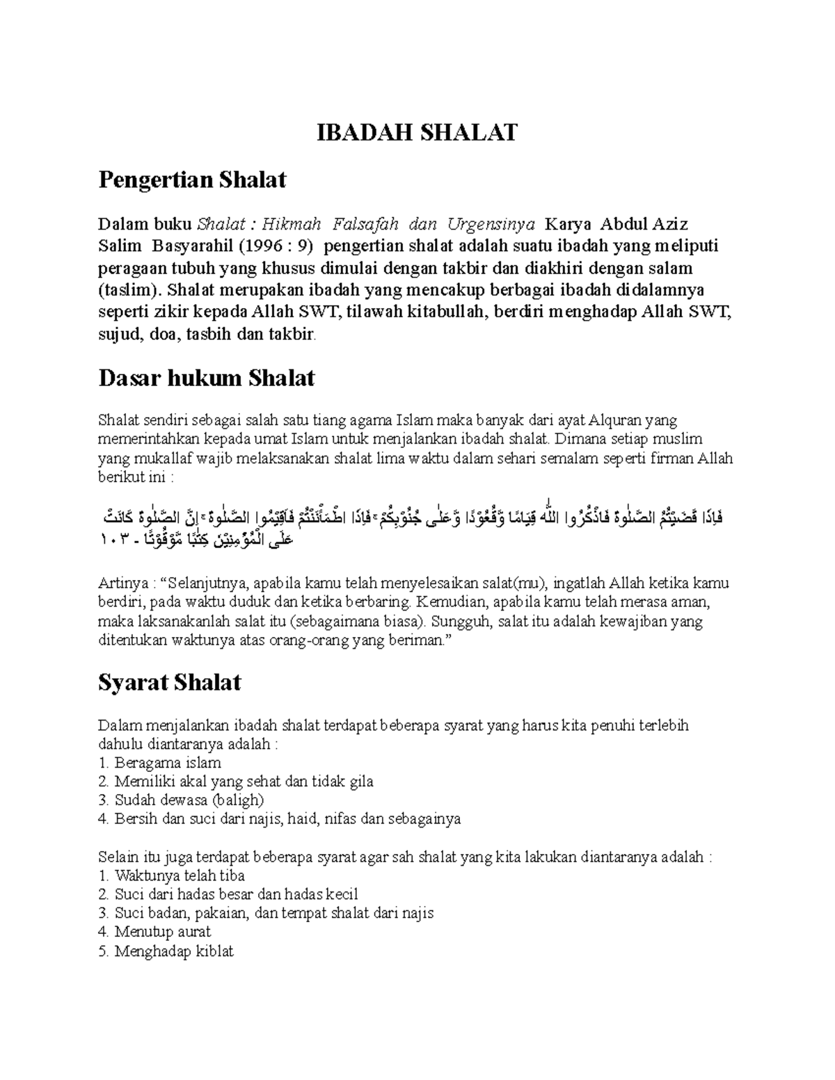 Ibadah Shalat - yaha - IBADAH SHALAT Pengertian Shalat Dalam buku ...
