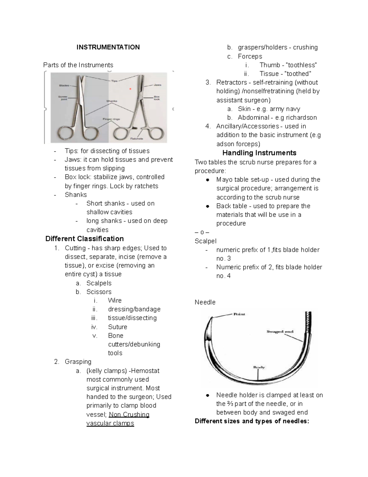 Instrumentation - INSTRUMENTATION Parts of the Instruments - Tips: for ...