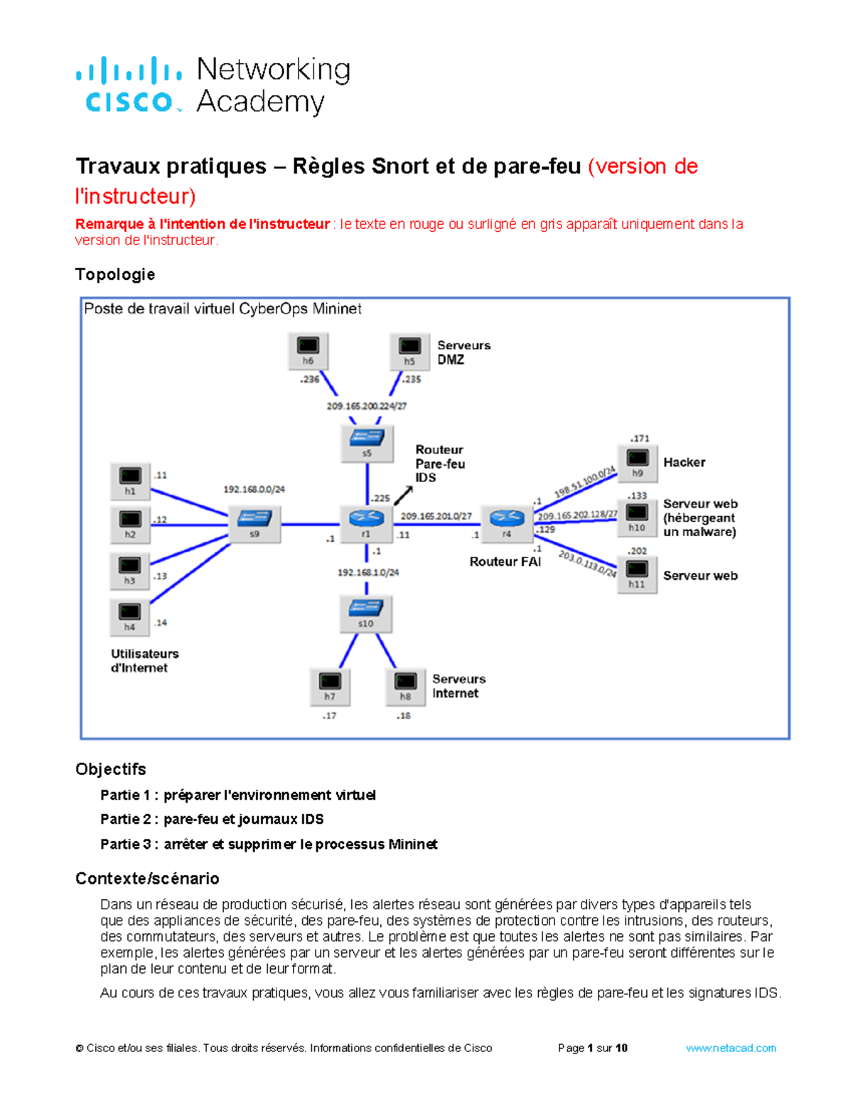 TPN°17 - Snort and Firewall Rules - Travaux pratiques – Règles Snort et ...