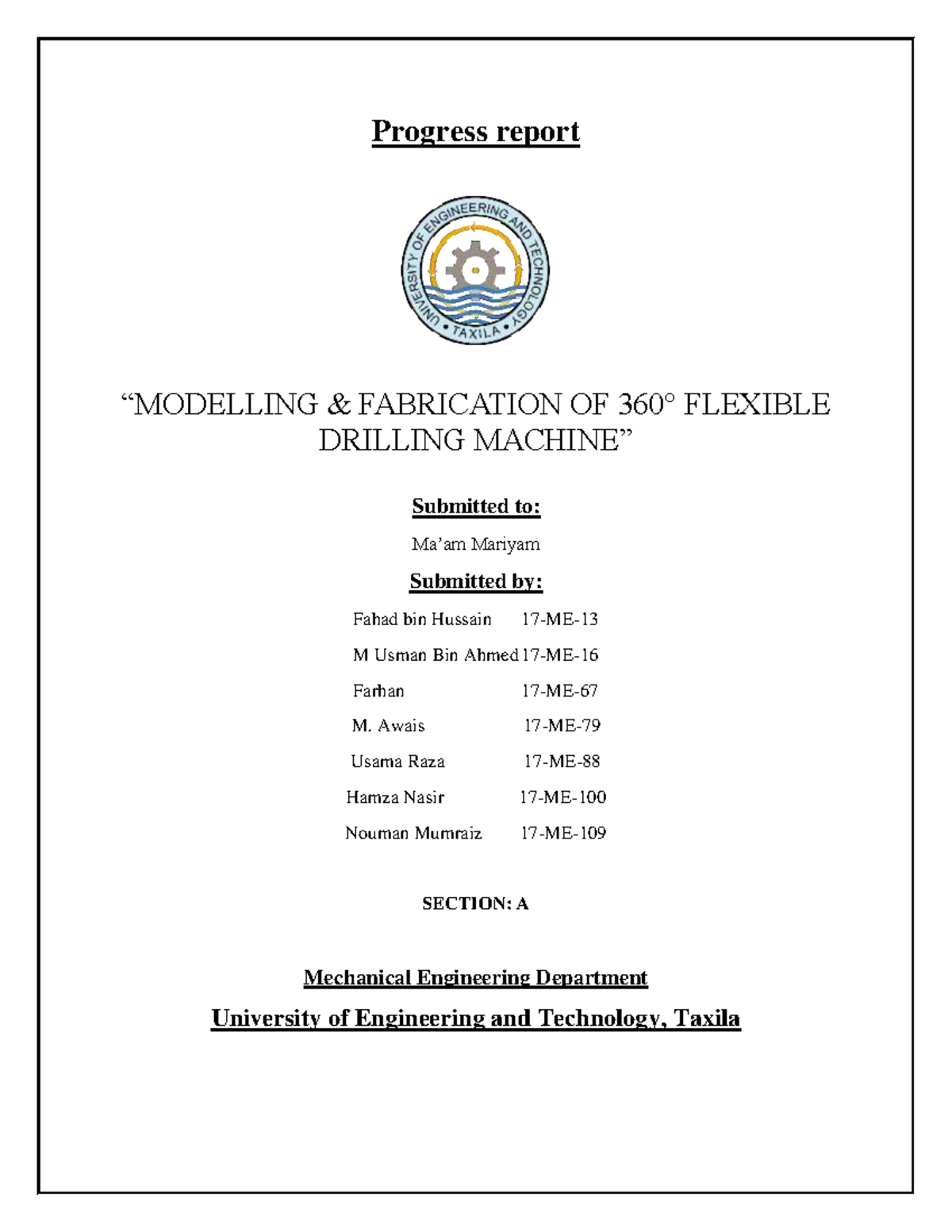Final Progress Report Drill MC - Communication skills - Warning: TT ...