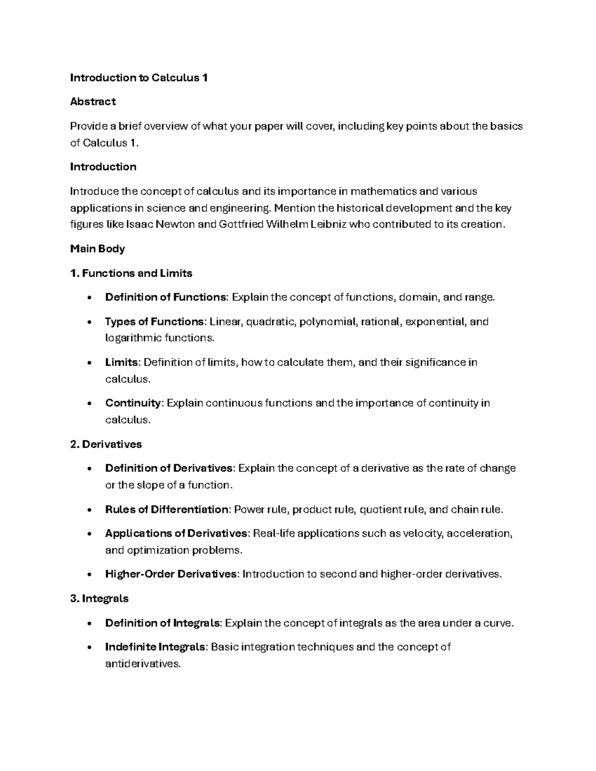 Introduction to Calculus 1 - Introduction Introduce the concept of ...