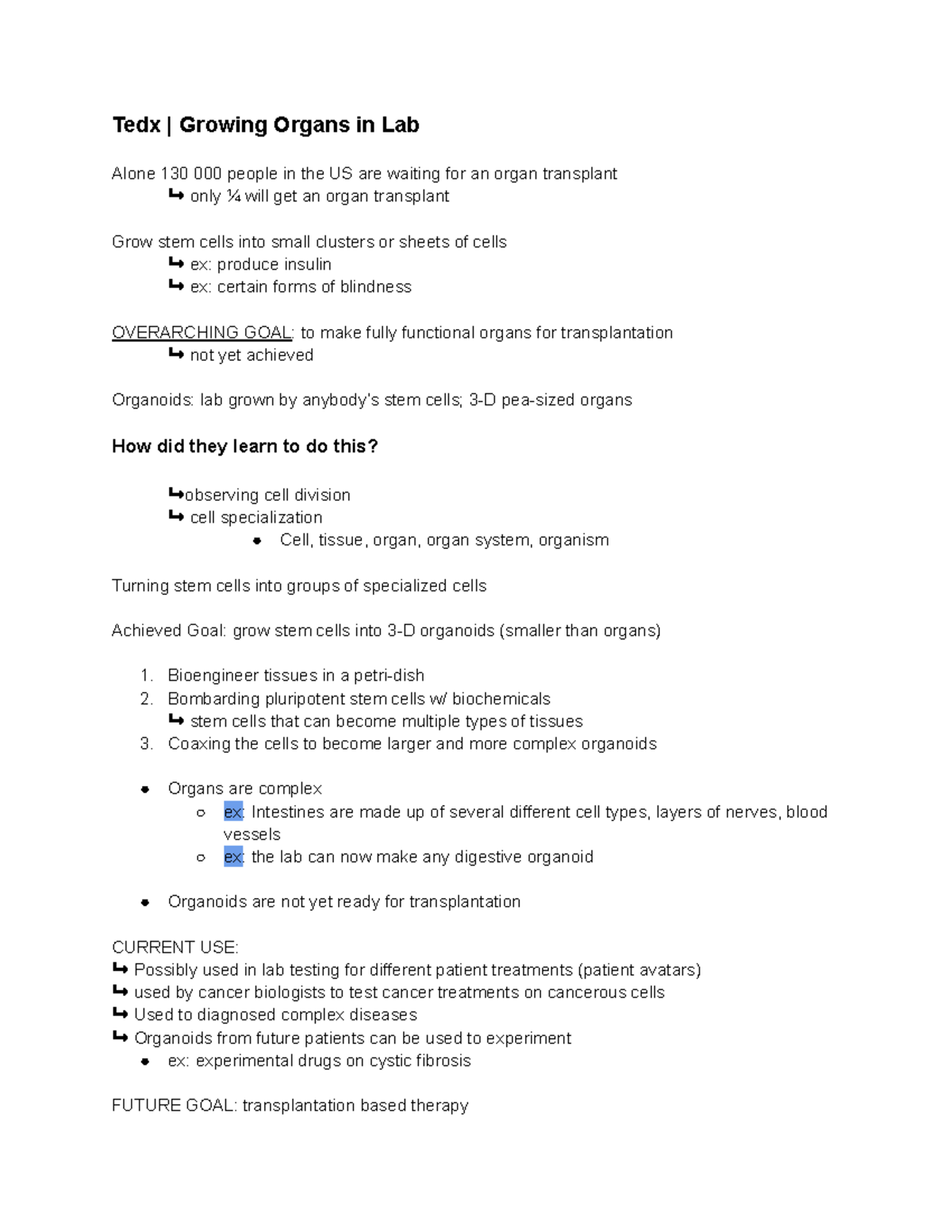 Tedx Biology Talks - TedX video notes - Tedx | Growing Organs in Lab ...